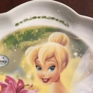 Disney | Other | Disney Tinker Bell Flower Shape Ceramic Plate Dish ...